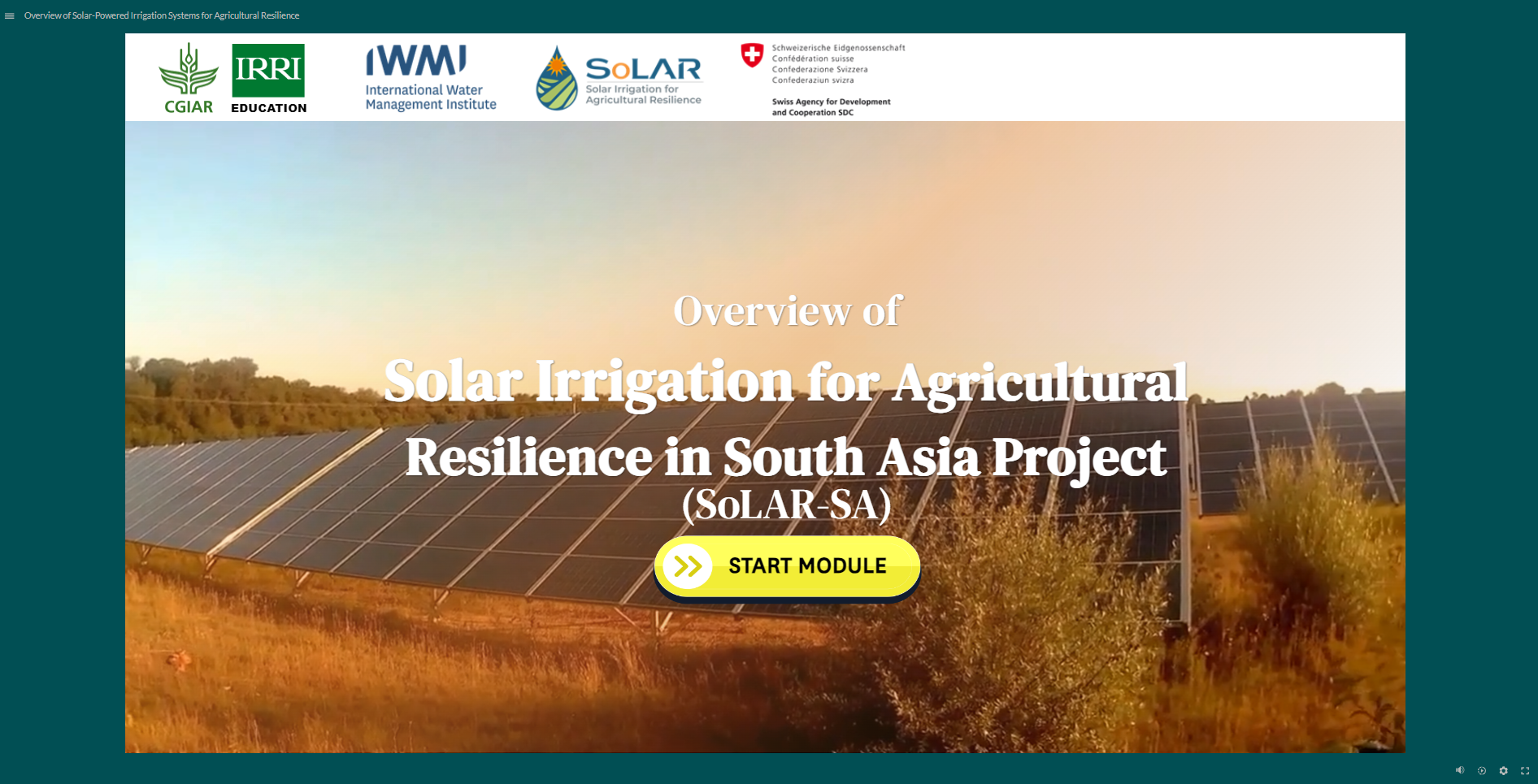 Online modules on Solar Irrigation for Agricultural Resilience launched! | International Rice ...
